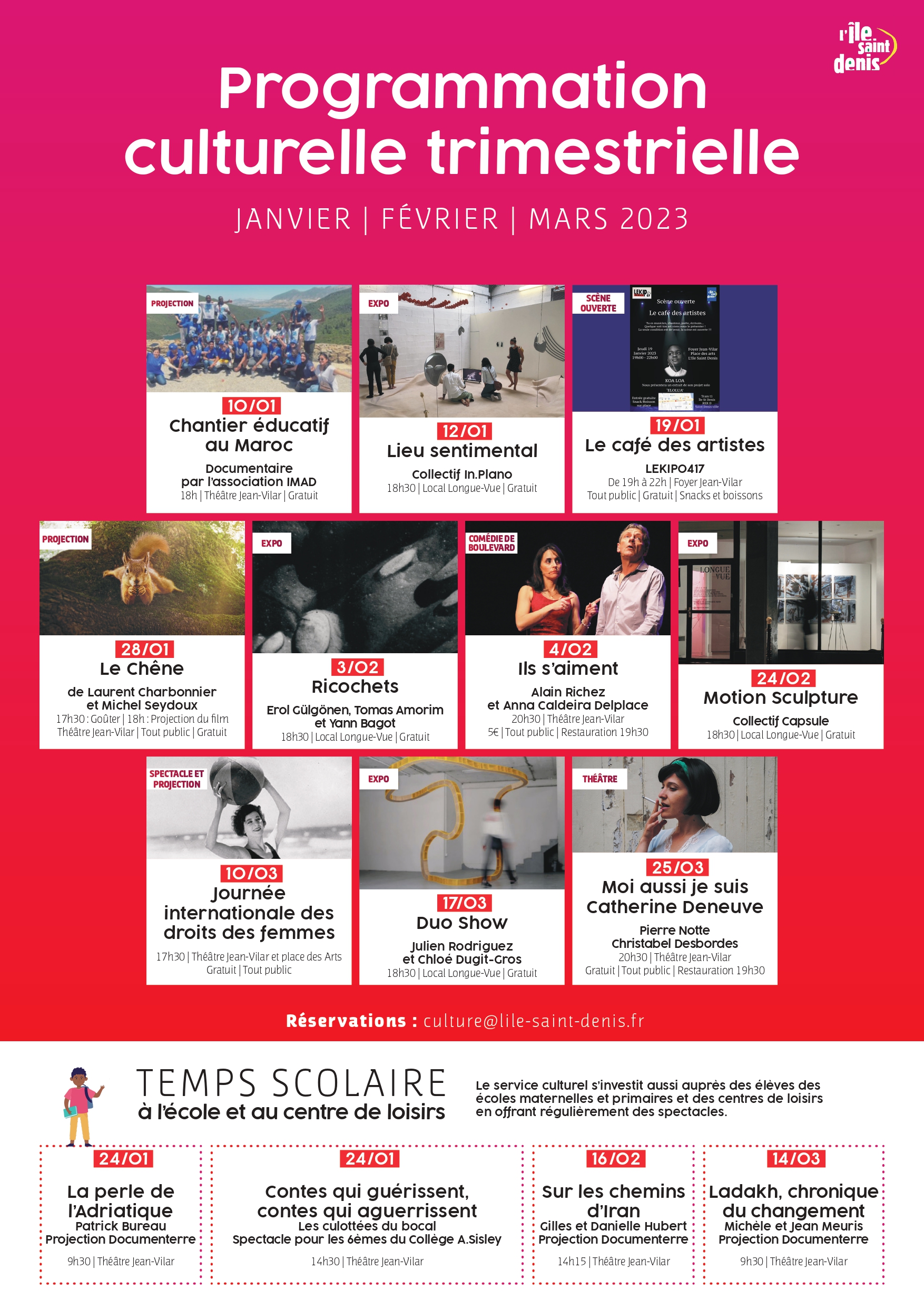 Culture : découvrez toute la programmation du premier trimestre ! – L’ile Saint Denis